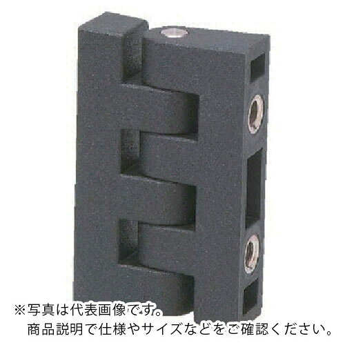 仕様：エンプラマシナリーヒンジ材質／仕上：本体：ポリアミド つや消しブラックピン：SUS303メネジ：黄銅(C3604B) ニッケルメッキ注意：高温または多湿の条件下でご使用の場合は、樹脂の材料特性を劣化させる恐れがあります。北海道・沖縄運...