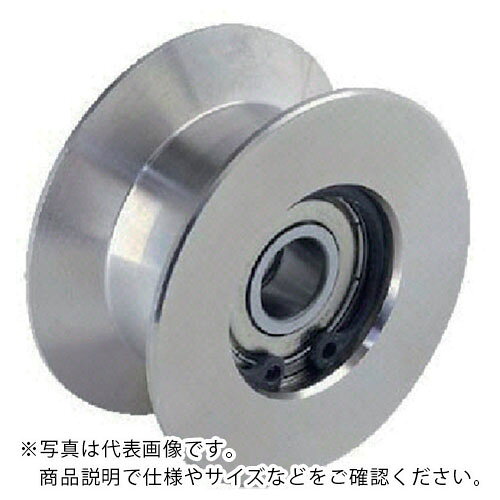 特長：各種スライド扉や搬送用のローラーに最適です。重荷重仕様です。レールは市販のミガキ六角鋼がご利用できます。仕様：ガイドローラーV型材質／仕上：本体：S45C 無電解ニッケルメッキベアリング：スチール止め輪：スチール注意：北海道・沖縄運賃...