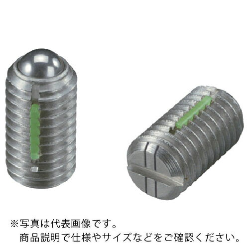 特長：ネジ部本体にスプリングを内蔵し、押し圧によってボールをストロークし位置決めします。ロングロックが緩み防止になります。仕様：荷重(N)：66.0〜120.0ストローク(mm)：2.5ボール径(mm)：8.0本体長さ(mm)：22ねじ径：...