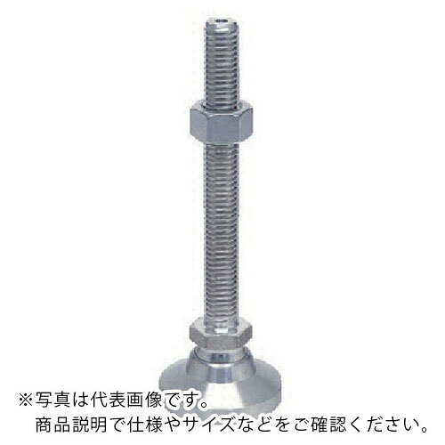 特長：スイベル構造で傾斜した状態でも16000Nの荷重に耐えられます。硫黄物の含有量が少ない為、医療機器、食品関係の装置等の衛生面や腐食の心配される場所に適しています。仕様：レベリングパッド材質／仕上：パッド：SUS303ネジ：SUS303...