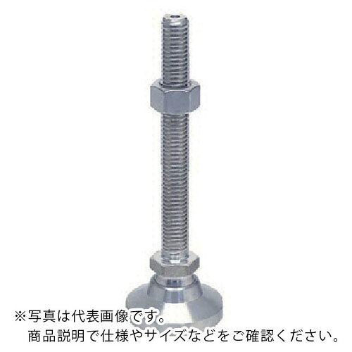 特長：スイベル構造で傾斜した状態でも16000Nの荷重に耐えられます。硫黄物の含有量が少ない為、医療機器、食品関係の装置等の衛生面や腐食の心配される場所に適しています。仕様：レベリングパッド材質／仕上：パッド：SUS303ネジ：SUS303...
