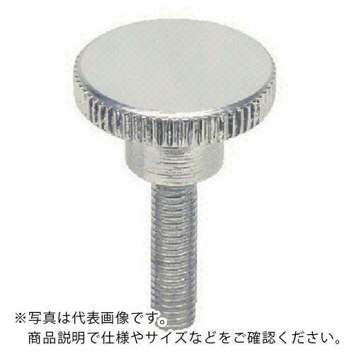 特長：外周ローレットにより指先での素早い操作が可能です。パネル固定用として最適です。仕様：外径(mm)：16ノブ高さ(mm)：9.5ねじ寸法：M4×0.7ねじ長さ(mm)：10オネジタイプ材質／仕上：ノブ:ステンレス（SUS303）オネジ:...