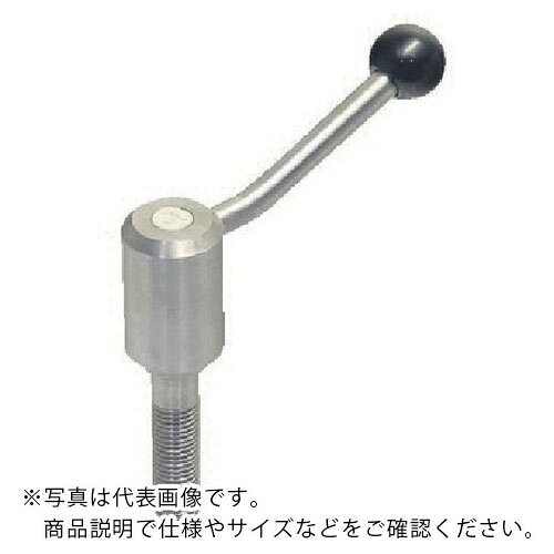 特長：ネジ径が太く、レバーも長いので、小さな力で大きな締付力を得られます。仕様：テンションレバー材質／仕上：本体：SUS303ネジ部：SUS303グリップ：フェノール樹脂 ブラック注意：北海道・沖縄運賃1500円　●代表画像について 商品に...