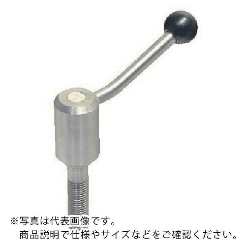 特長：ネジ径が太く、レバーも長いので、小さな力で大きな締付力を得られます。仕様：テンションレバー材質／仕上：本体：SUS303ネジ部：SUS303グリップ：フェノール樹脂 ブラック注意：北海道・沖縄運賃1500円　●代表画像について 商品に...