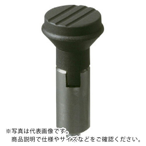 特長：ノブの操作でノーズがストロークし、位置決めします。ノブを引いた状態で90゜回転するとノーズが引っ込んだ状態でロック(固定)できます。仕様：インデックスプランジャー材質／仕上：本体：SUS303ノブ：ポリアミド つや消しブラックコイルバ...