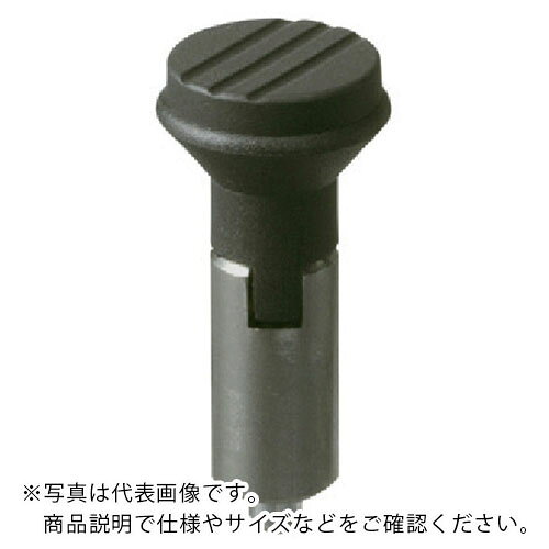 特長：ノブの操作でノーズがストロークし、位置決めします。ノブを引いた状態で90゜回転するとノーズが引っ込んだ状態でロック(固定)できます。仕様：インデックスプランジャー材質／仕上：本体：SUS303ノブ：ポリアミド つや消しブラックコイルバ...