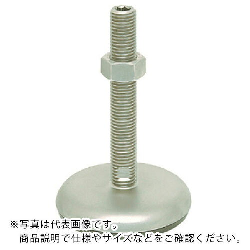 特長：スイベル構造で傾斜した状態でも26000Nの荷重に耐えられます。ラバー付きです。防錆に優れたSUS304を使用しています。硫黄物の含有量が少ない為、医療機器、食品関係の装置等の衛生面や腐食の心配される場所に適しています。調整用レンチ掛...
