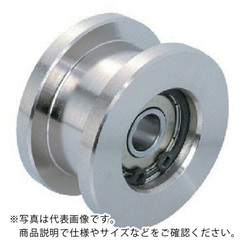 特長：各種スライド扉や搬送用のローラーに最適です。重荷重仕様です。レールは市販のミガキ四角鋼がご利用できます。仕様：ガイドローラーH型(ダブル)材質／仕上：本体：S45C 無電解ニッケルメッキベアリング：スチール止め輪：スチール　●代表画像...