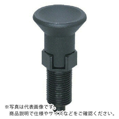 特長：ノブの操作でノーズがストロークし、位置決めします。ノブを引いた状態で90゜回転するとノーズが引っ込んだ状態でロック(固定)できます。仕様：インデックスプランジャー材質／仕上：本体：SUM22L 黒染めノブ：ポリアミド つや消しブラック...