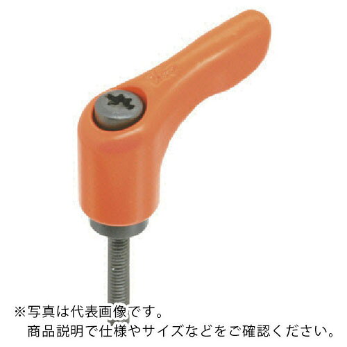 特長：半径(30mm)の回転でクランプできます。仕様：ミニクランプレバー材質／仕上：レバー：亜鉛ダイキャスト(ZDC1) 塗装 オレンジネジ部：SUM22L 黒染め注意：北海道・沖縄運賃1500円　●代表画像について 商品によっては、代表画...