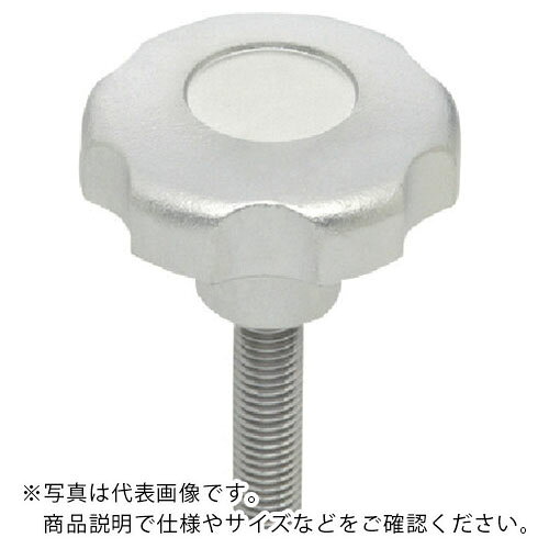特長：防錆に優れたSUS304相当品を使用しています。仕様：外径(mm)：63ノブ高さ(mm)：40ねじ径：M12×1.75ねじ長さ(mm)：50材質／仕上：本体：SCS13(SUS304相当) 電解研磨オネジ：SUS303注意：北海道・沖...