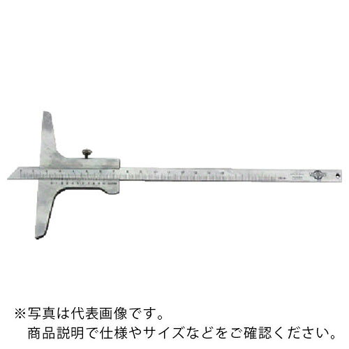 特長：基準ベースが広く、ノギスよりも安定した深さ測定が可能です。微動送り付です。用途：間口の広い穴の深さ測定に。仕様：測定範囲(mm)：0〜200器差(mm)：±0.03最小表示：0.02mm測定長200mm最小読取値0.02mm器差±0....