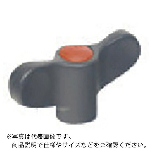 特長：最大の力で締付けても、ウイングの窪みが指にフィット感を与えます。仕様：エルゴウイングナット(メネジ)キャップ付材質／仕上：ノブ：ポリアミド(ガラス繊維強化) つや消しブラックキャップ：ポリアミド レッドメネジ：黄銅(C3604B)注意...