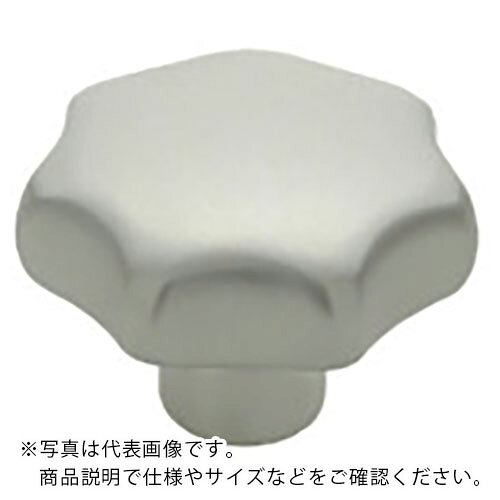 特長：ノブ上面にくぼみがなく食品機械や洗浄機械等に最適です。仕様：外径(mm)：63ノブ高さ(mm)：42ねじ径：M12×1.75ねじ深さ(mm)：22材質／仕上：ステンレススチール(SCS13) バフ研磨注意：北海道・沖縄運賃1500円　...