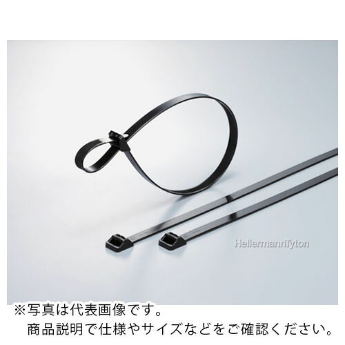 特長：長尺、太径タイプでリリース可能な結束バンドです。結束後のバンド余長部分は、ヘッド上部の差込口に収納できます。屋内外の紫外線の当たる場所で使用可能な耐候グレードです。用途：ケーブルトレイへの導管や、太径電線の固定に使用する重産業用ケーブ...