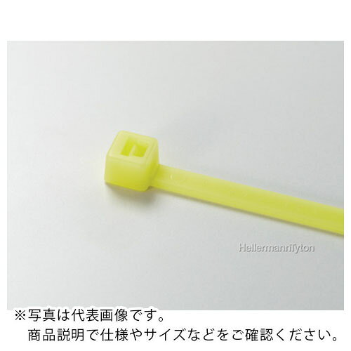 特長：カラフルなバリエーションの結束バンドです。電線束の分類、区別がひと目で判別できます。電線の保護色としても便利です。用途：電線束の分類・区別に。仕様：色：イエロー幅(mm)：4.8長さ(mm)：251厚さ(mm)：1.5最大結束径(mm...
