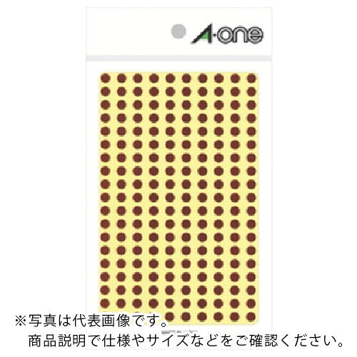 特長：豊富なカラーで識別に便利な丸型のラベルです。用途：グラフや分布図の作成に在庫管理などの色分け表示に仕様：色：茶面付：10列×20段(200片)1パック内：1800片シートサイズ：90×150mmラベルサイズ直径(mm)：5厚さ(mm)...