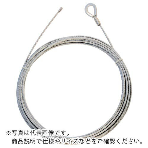 特長：交換用ワイヤーです。仕様：ワイヤ径×長さ(mm×m)：4×10適合機種：ECW100電動ウインチの交換用ワイヤー先端アイ加工材質／仕上：スチール　●代表画像について 商品によっては、代表画像を使用している場合がございます。 商品のカラ...