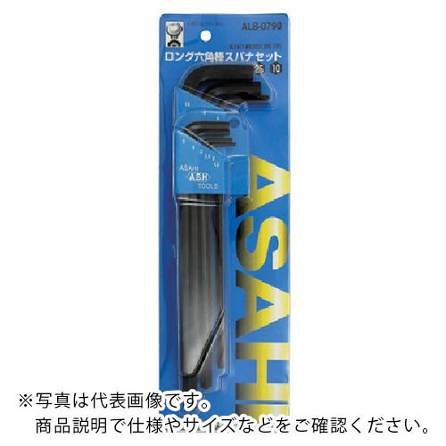 特長：ロングタイプですので、奥まった場所にも使用できます。用途：六角穴付きボルト・六角穴付き止めネジの締結作業。仕様：セット内容(mm)：2.5・3・4・5・6・8・10組数(本)：7硬度：HRC52〜56材質／仕上：材質:クロムバナジウム...