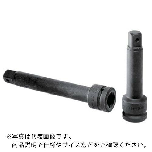 特長：深くて狭所の作業等、ハンドル操作がしにくい時、ソケットを延長させるために使用します。ソケット延長の中継ぎとして使用します。仕様：差込角(mm)：12.7全長(mm)：100JIS表示認定工場製材質／仕上：材質:SCM435表面処:カチ...