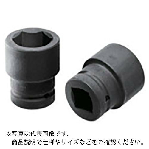 特長：ピン.Oリングで固定しますのでソケットの脱着を防ぎます。用途：六角ボルト・ナットの締結作業。仕様：対辺寸法(mm)：50差込角(mm)：19.0全長(mm)：70JIS表示認定工場製材質／仕上：材質:SCM435表面処理:カチオン電着...