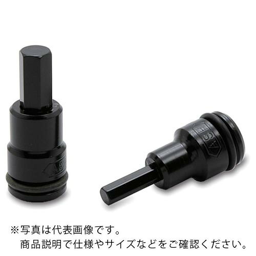 特長：ピン.Oリングで固定しますのでソケットの脱着を防ぎます。用途：六角穴付きボルト・六角穴付き止めネジの締結作業。仕様：差込角(mm)：9.5対辺寸法(mm)：4全長(mm)：52有効長(mm)：20JIS表示認定工場製材質／仕上：材質:...