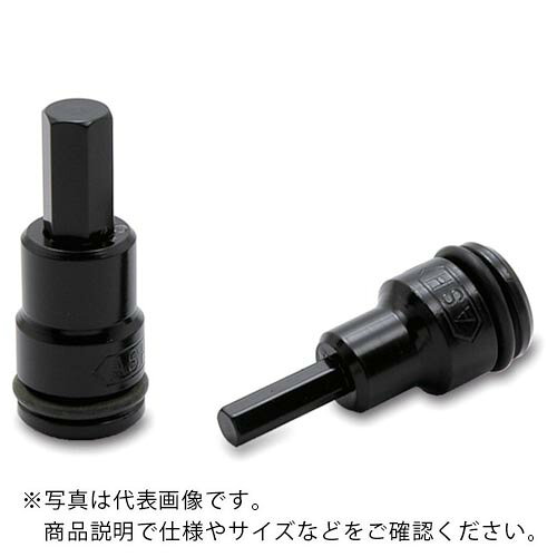 特長：ピン.Oリングで固定しますのでソケットの脱着を防ぎます。用途：六角穴付きボルト・六角穴付き止めネジの締結作業。仕様：差込角(mm)：9.5対辺寸法(mm)：6全長(mm)：52有効長(mm)：20JIS表示認定工場製材質／仕上：材質:...