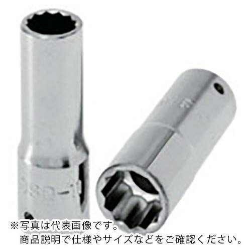 特長：通常のソケットより全長長いので、奥深い箇所でも使用できます。用途：六角ボルト・ナットの締結作業。仕様：対辺寸法(mm)：16差込角(mm)：9.5全長(mm)：55JIS表示認定工場製材質／仕上：材質:クロムバナジウム鋼表面処理:ニッ...