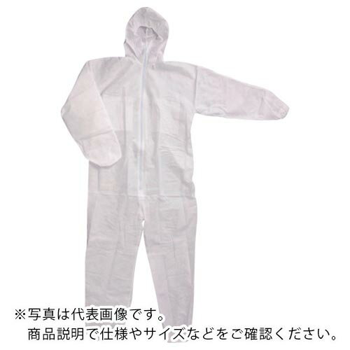 特長：表面に撥水加工を施した不織布つなぎ服です。用途：土木・建築業・一般作業。仕様：色：ホワイトサイズ：L適合身長(cm)：170〜180適合胸囲(cm)：90〜98ウエスト(cm)：78〜88股下(cm)：71着丈(cm)：156袖丈(c...
