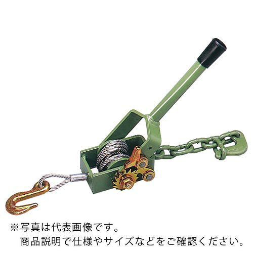 特長：ハンドル操作も軽く、効率のよい荷締めができます。いつまでも美しい焼付塗装です。用途：荷締め用。仕様：ワイヤー荷締機材質／仕上：ワイヤー：炭素鋼　●メーカー取寄商品について 本商品はメーカーからの取寄商品となります。 納期は、メーカー確...