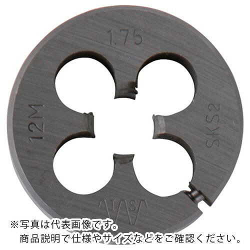 特長：切り屑を逃がす穴を持った雌ネジ形の工具です。調整ねじ付きです。用途：加工ねじ:メートルねじ雄ねじ加工用。被削材:低炭素鋼仕様：呼び寸法：M10ピッチ(mm)：1.25外径(mm)：38.0厚さ(mm)：13加工ねじ：メートルねじ外径：...