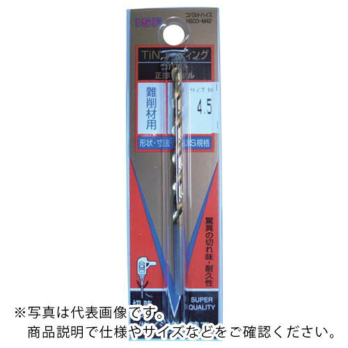 特長：高コバルト系ハイス(HSCO-M42)を母材とし、ステンレス、難削材に最適です。TINコーティング被膜で耐熱・耐磨耗性が良くドリルの寿命がアップします。用途：被削材:ステンレス鋼、難削材用合金鋼、一般鋼、軟鋼。仕様：刃径(mm)：9....