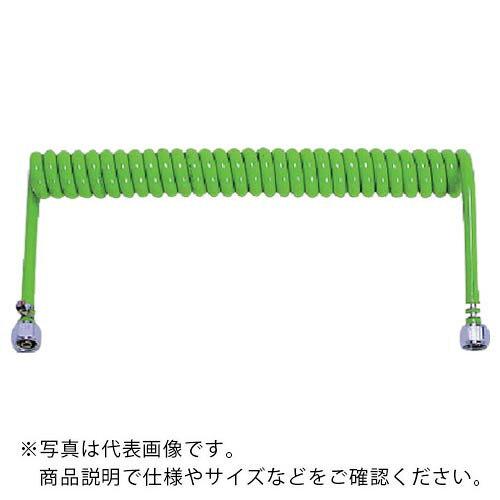 特長：軽量で伸縮性・柔軟性抜群のウレタン製コイルホースです。耐薬品性にも優れています。用途：シリンダー機器・塗装用スプレーガン・産業機械・食品機械・医療機器・空気工具全般。仕様：コイル径(mm)：28使用範囲(m)：0.3ホース内径×外径(...