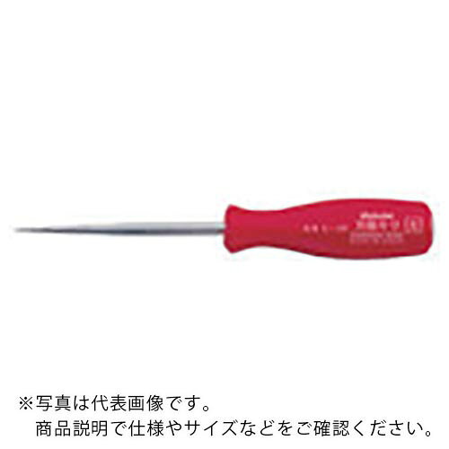 特長：樹脂製グリップ仕様です。鋭い先端を使って突き通す作業に威力を発揮します。用途：石膏ボード・波板・スレート・缶の穴あけに。トタン・金属板のケガキ作業にアイスピックとして氷かきに仕様：刃先：丸キリ軸長(mm)：100全長(mm)：200寸...