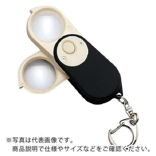 特長：携帯用LEDライト付ルーペで場所を選ばず暗いところでもはっきりよく見えます。4倍レンズが1枚、6倍レンズが1枚、合わせて見ると10倍で3種類の倍率で見る事ができます。2枚レンズ倍率4×6×10×仕様：倍率(倍)：4・6・10レンズ寸法...