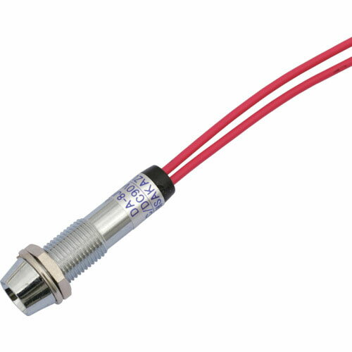 特長：抵抗器内蔵の高輝度LED表示灯です。AC/DC100V用電源にダイレクトに接続できます。長さ200mmのリード線(UL1430 AWG24)付です。用途：電源表示灯用。電源のON、OFF表示灯。仕様：レンズ色：透明発光色：赤定格電圧(...