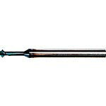 特長：小径穴（最小刃径1.5mm）の裏面取りができる超硬ソリッドチャンファーリングカッターです。マシニング加工に最適です。スパイラル刃なので切れ味が滑らかです。ドリル穴の裏も表もミリング加工で、面取り・バリ取りができるミニチャンファーです。...