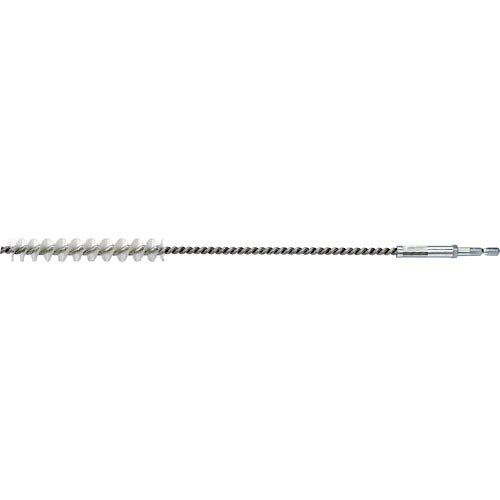 特長：電動工具用（六角軸）の孔内切粉清掃用ブラシです。用途：孔内の切り粉の清掃。仕様：適用範囲：適合穿孔径：19〜20(mm)ブラシ長(mm)：125外径(mm)：19シャンク径(mm)：6.35全長(mm)：400材質／仕上：ナイロン注意...