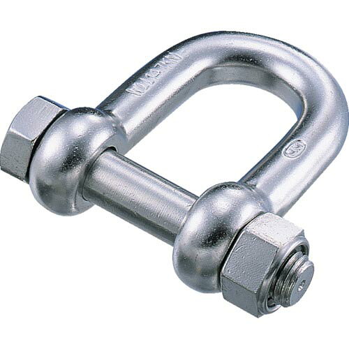 特長：緩み止めナットを使用しているため、クリピンを使用していません。緩みにくく、施工しやすいすっきりとした外観のシャックルです。用途：チェーンやワイヤロープの連結金具として。仕様：ねじ径：M12使用荷重(kN)：7.35B(mm)：24D(...