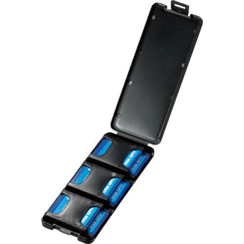 特長：SDカードを6枚収納できる、薄型でコンパクトなSDカードケースです。軽くて割れにくいPP素材を使用しています。仕様：幅(mm)：42奥行(mm)：9高さ(mm)：102色：ブラック収納枚数：SDカード6枚サイズ：W42×D9×H102...