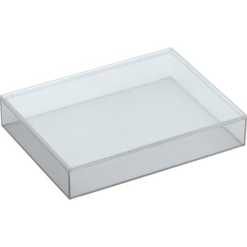特長：透明プラスチックケースとしては、もっともすぐれた帯電防止性です。帯電防止効果は、練り込みの為、半永久的です。表面固有抵抗値4X10[[UE11]]Ω用途：静電気を嫌う製品の収納保存に。仕様：容量(L)：3.5色：透明外形寸法(mm)間...