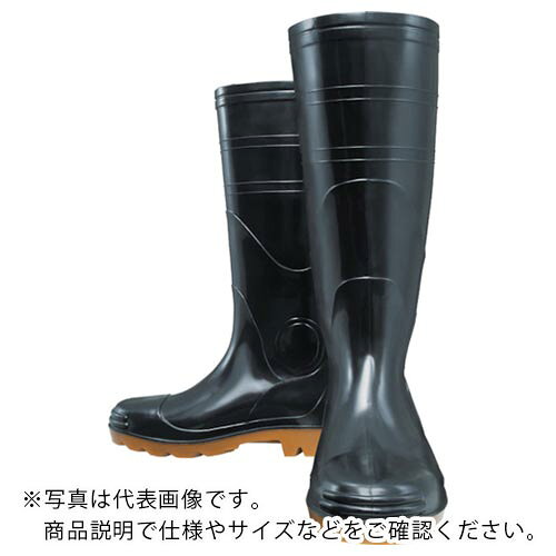 特長：鋼鉄先芯を使用しています。アッパーから底部まで耐油性に優れた配合の塩化ビニール製です。丈夫で耐久性があります。用途：土木建築などに。仕様：寸法(cm)：29.0足幅サイズ：EEE靴丈(cm)：40.0色：黒抗菌防臭加工材質／仕上：胴部...