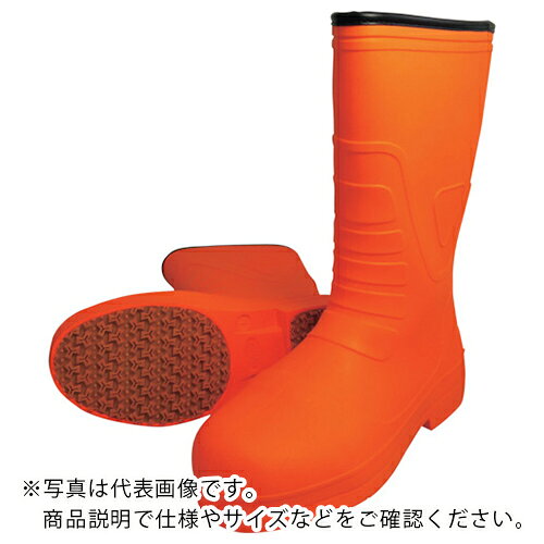 特長：超軽量素材EVAラバー採用の樹脂先芯入安全長靴です。裏地なしのため、汚れたら丸洗いOKです。EVA樹脂が持つ軽量性とゴムの優れた屈曲性を併せ持ったセーフティブーツです。合成ゴム配合のため、通常のEVA素材より、柔らかく屈曲性が良く履き...