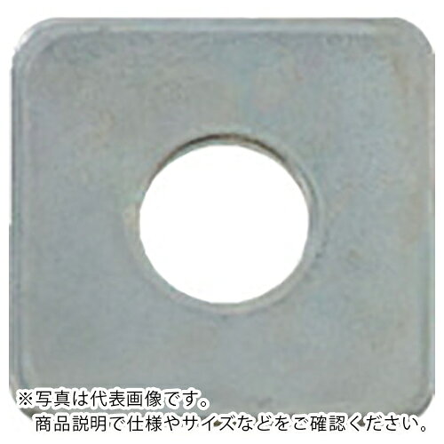 特長：丸座金と比較すると接触面積が広く、締結面を安定させることができます。木材などの軟らかい材質や穴が大きい場合に使用されます。仕様：呼び径：M16外径(mm)：45内径(mm)：18厚さ(mm)：3.2タイプ：溶融亜鉛メッキ材質／仕上：鉄...