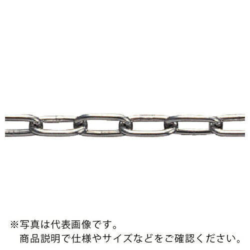 特長：耐食性・耐酸化性に優れているために、非常に広範囲に使用されています。仕様：全長(m)：30線径d(mm)：9内長P(mm)：39内幅W(mm)：13使用荷重(kN)：7.84材質／仕上：ステンレス(SUS304)仕上げ：バレル研磨仕上...