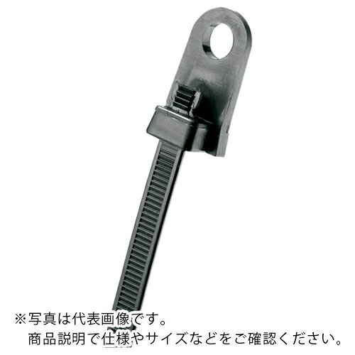特長：ヘッドと結束バンドが二体成形になっています。完全に締め付ける前であれば取り外すことができます。ネジ止めしてからでも結束できる独特な結束バンドです。結束してから固定することもできます。耐候性ナイロン66製なので、耐紫外線性に優れています...