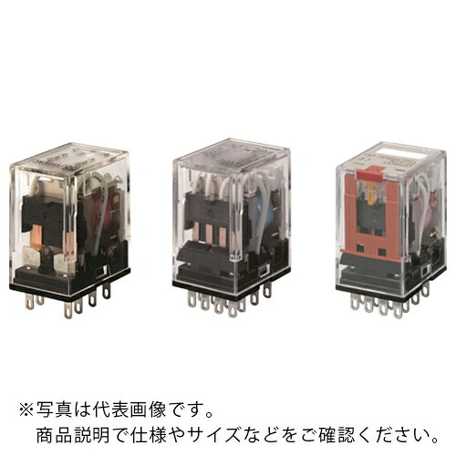 特長：汎用リレーです。汎用リレーのベストセラーです。動作表示灯付、ラッチングレバー付、ダイオード内蔵形、CR回路内蔵形など用途に合わせて選定可能です。軽い挿入力と強固な引抜強度で、配線工数を削減するプッシュインPlus端子ソケット（形PYF...