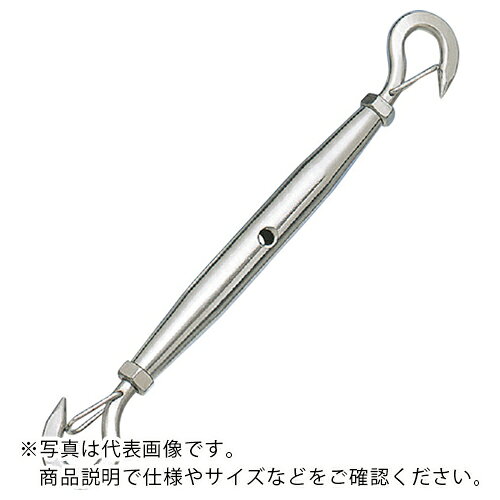 特長：枠を回転させると、ゆるめたり、締めたりすることができます。枠式とは違い、パイプタイプでネジ部分が露出していないので、より装飾的です。用途：ワイヤロープの張り具合の調節に。仕様：ねじ径：W-5/16L(mm)：129A(mm)：65W(...