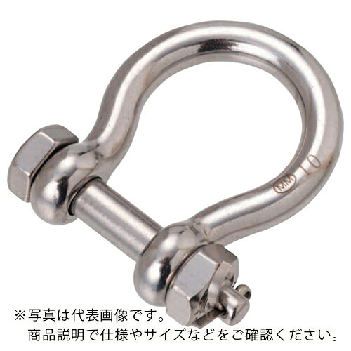 特長：太いロープなどにも対応できます。ワリピンが付いているので、ナットが外れにくくなっています。用途：チェーン・ワイヤ・ロープ等の連結金具として、また端末の金具のジョイントに。仕様：使用荷重(kN)：1.72ねじ径：M-6D(mm)：6L(...
