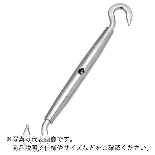 特長：枠を回転させると、ゆるめたり、締めたりすることができます。枠式とは違い、パイプタイプでネジ部分が露出していないので、より装飾的です。用途：ワイヤロープの張り具合の調節に。仕様：ねじ径：W-3/16L(mm)：80A(mm)：33W(m...